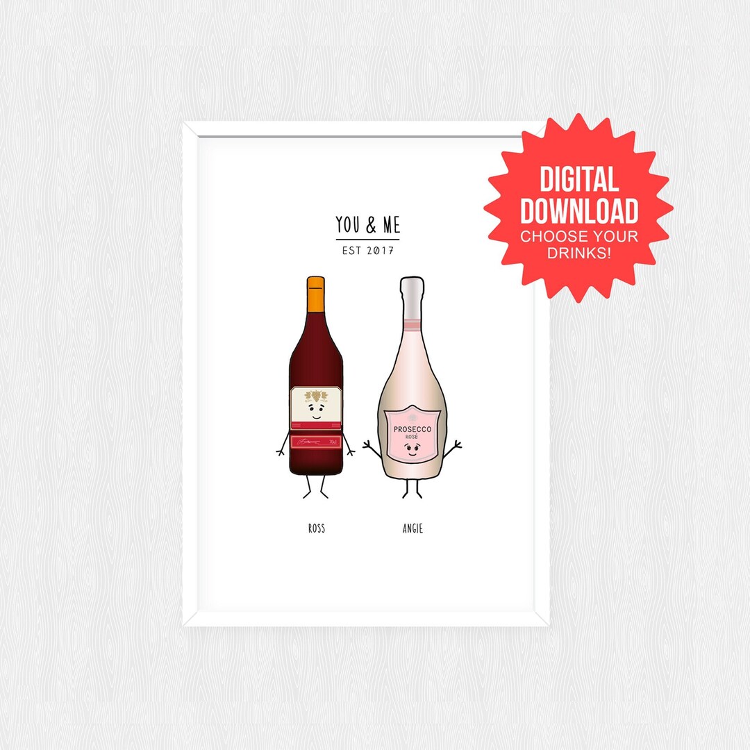 DIGITAL DOWNLOAD Personalised Couples Print, Gift for Couple ...