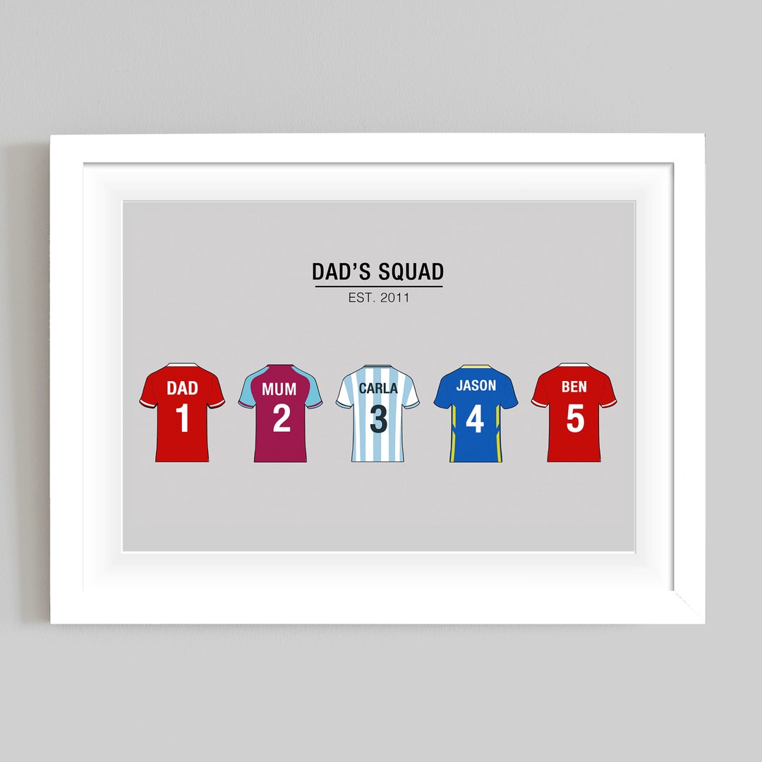 Personalised Football Print for Dad, Dad Football, Personalised ...