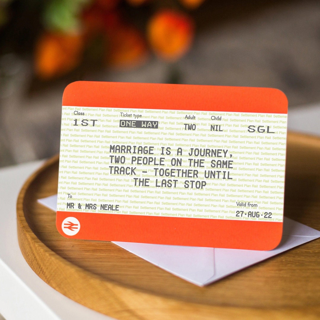 Personalised Train Ticket Wedding Card, Train Ticket, Wedding Card ...