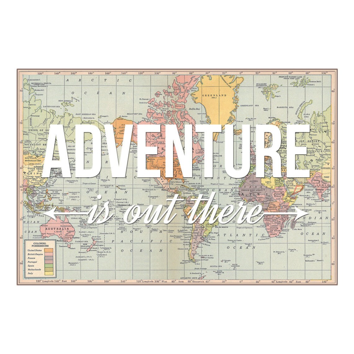 World Map Poster Adventure is Out There Map of World Print - Etsy