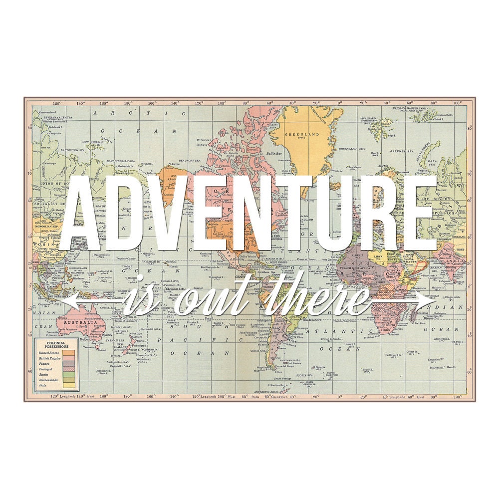 World Map Poster Adventure is Out There Map of World Print - Etsy