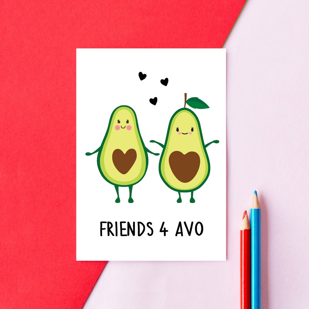 SALE Friends Forever Card Avocado Card Card for Friend Best - Etsy