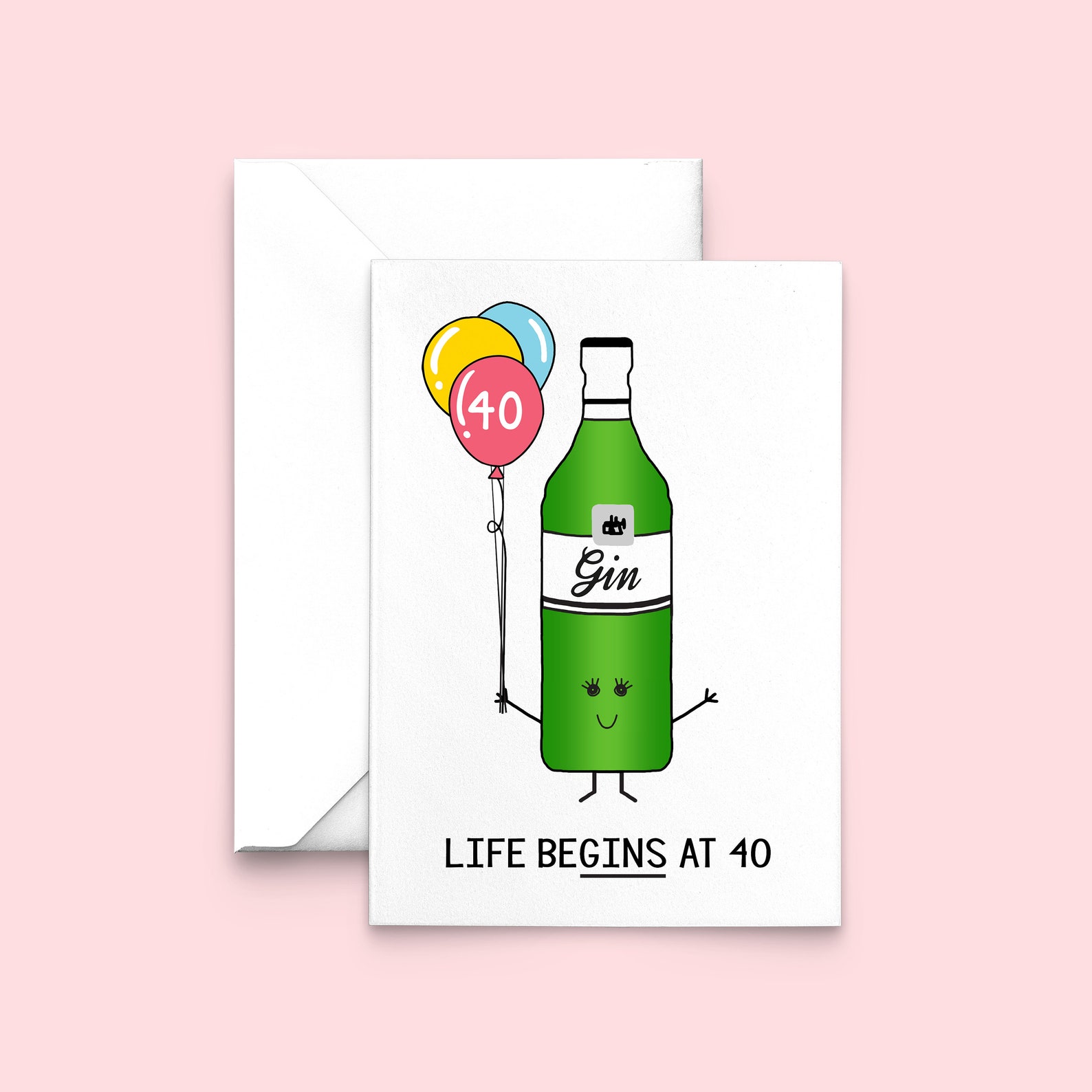 Funny Gin 40th Birthday Card, Gin Birthday Card, Funny 40th Birthday ...