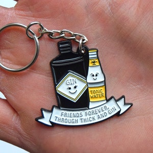 Thick & Gin Friendship Keyring, Gin Keyring, Best Friend Gift, Gift for ...