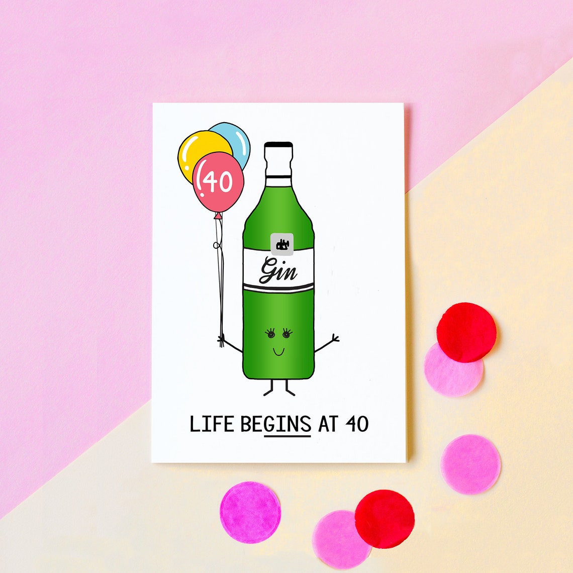 Funny Gin 40th Birthday Card, Gin Birthday Card, Funny 40th Birthday ...