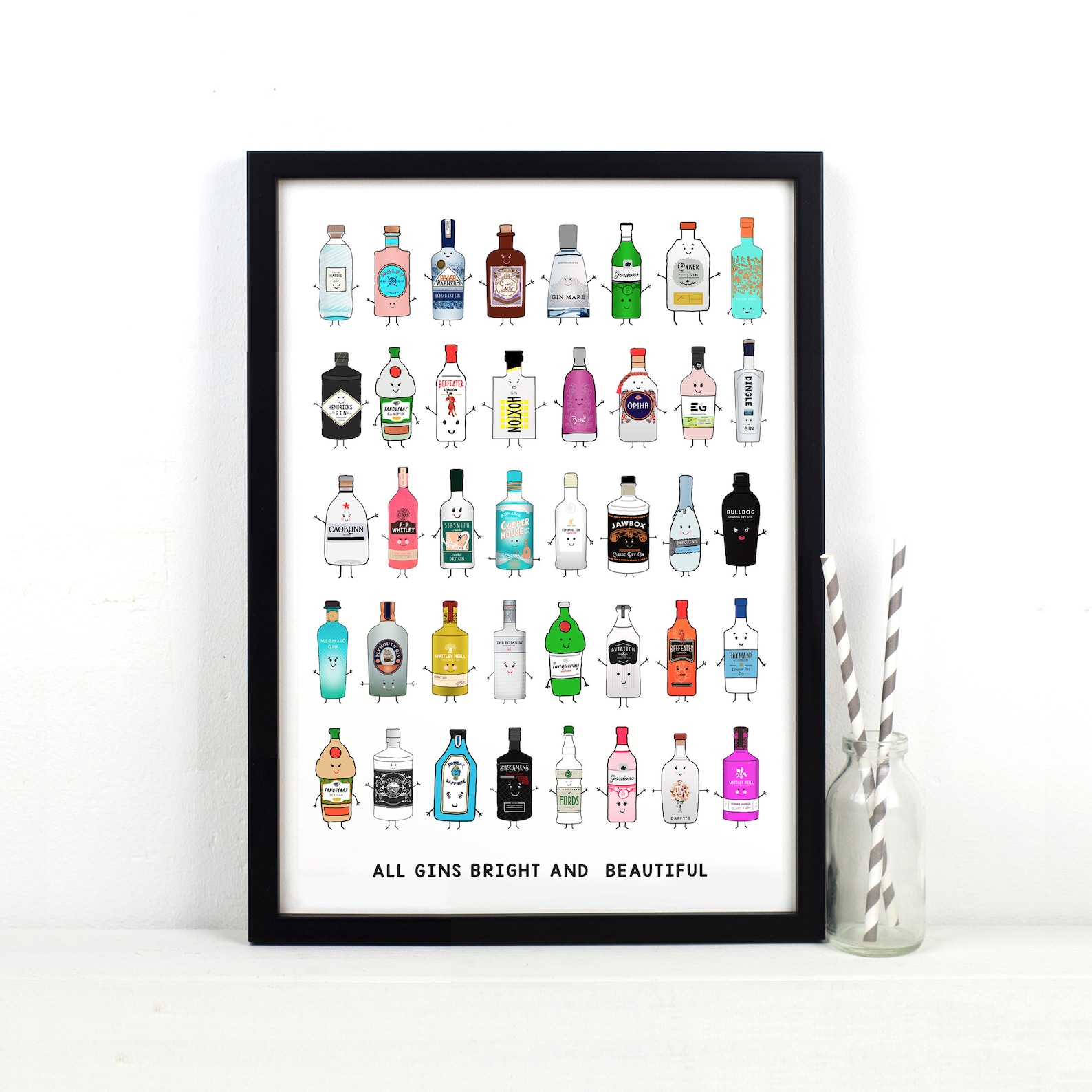 Gin Montage, Gin Print, Gin Wall Art, Gin Gift, Graphic Poster, Gin ...