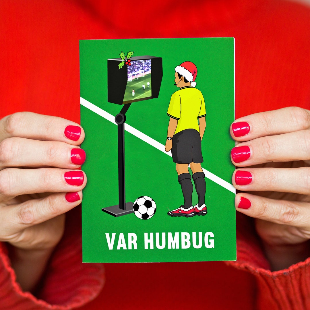 Funny Football Christmas Card, Funny Holiday Card, Football VAR, Funny ...
