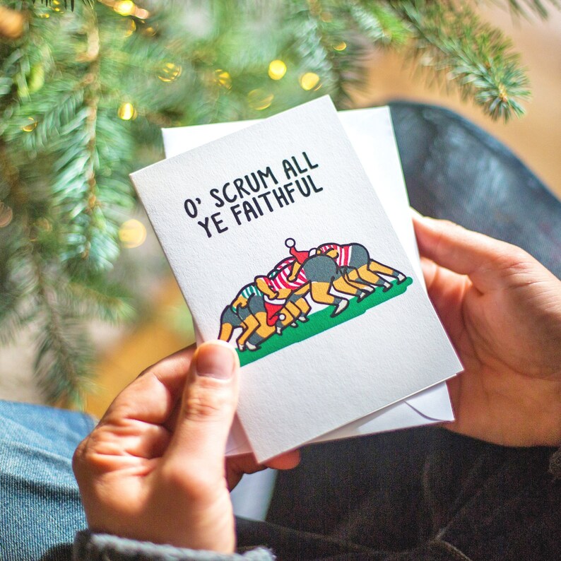 Funny Rugby Christmas Card, Funny Holiday Card, Rugby, Funny Christmas ...