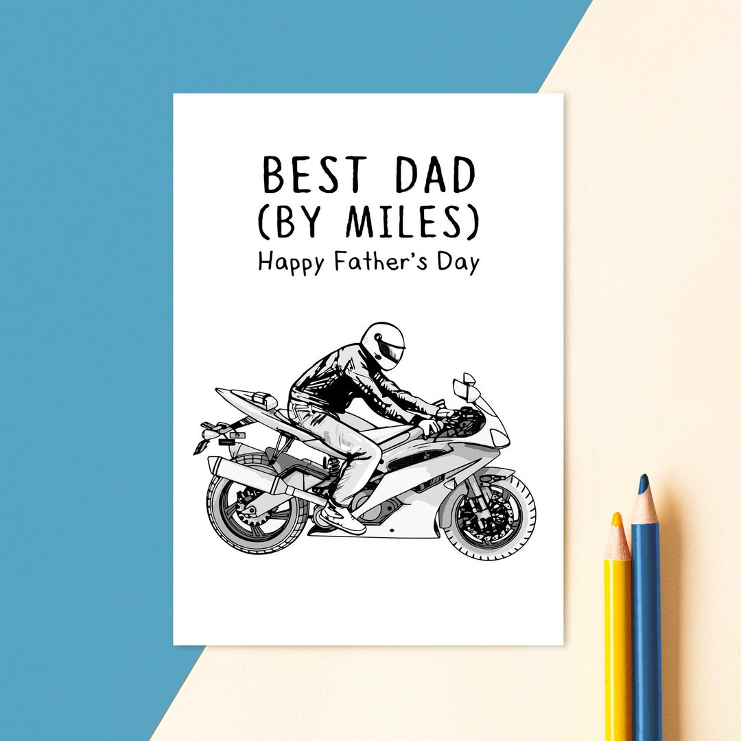 Motorbike Father's Day Card, Motorbike Card for Dad, Motorcycle Father ...