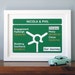 Personalised Road Sign, Journey Print, Road Sign, Wedding Gift, Travel ...