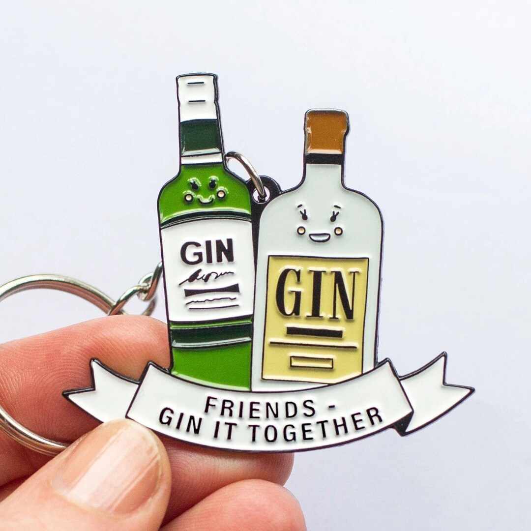 Gin It Together Friendship Keyring, Gin Keychain Gift for Friend, Gin ...