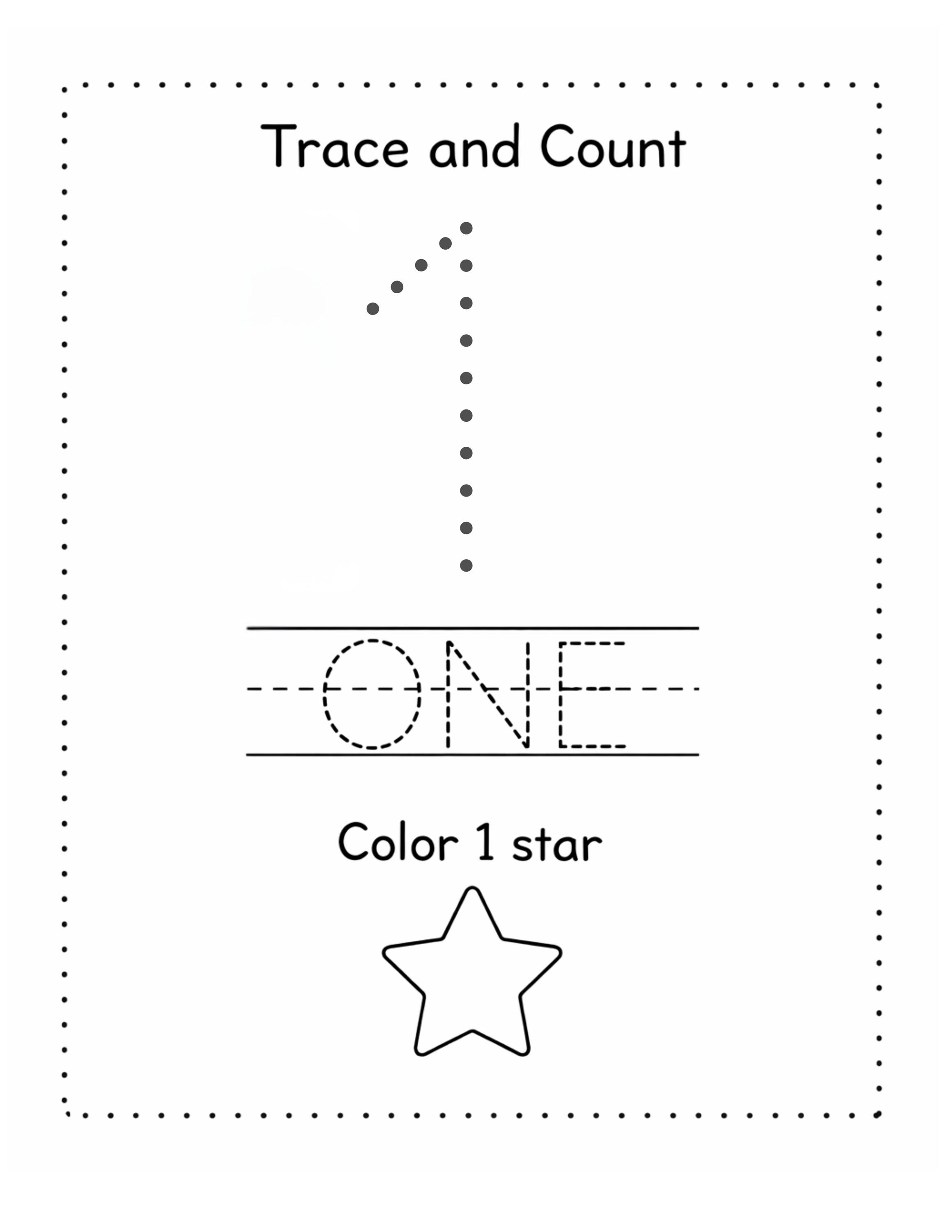 Number Worksheets 1-10 Printable | Trace Count Color | Preschool ...