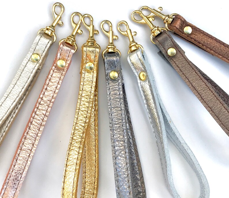 Leather Wrist Strap Hope Key Fob Leather Key Chain Metallic - Etsy