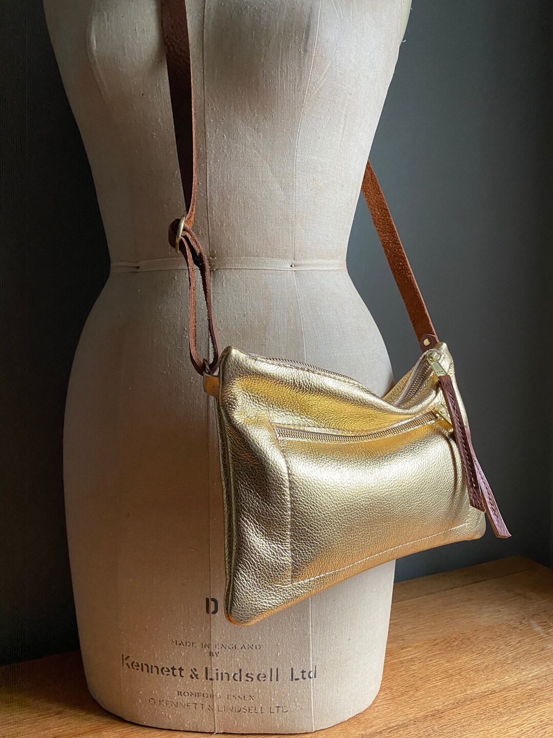 Bright Gold Leather Watchman Purse Gold Handbag Gold Leather - Etsy UK