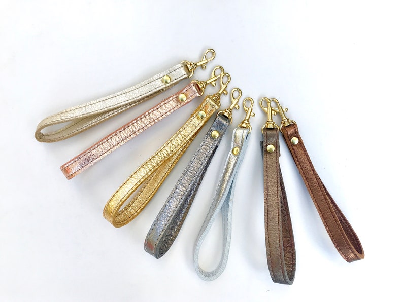 Leather Wrist Strap Hope Key Fob Leather Key Chain Metallic - Etsy
