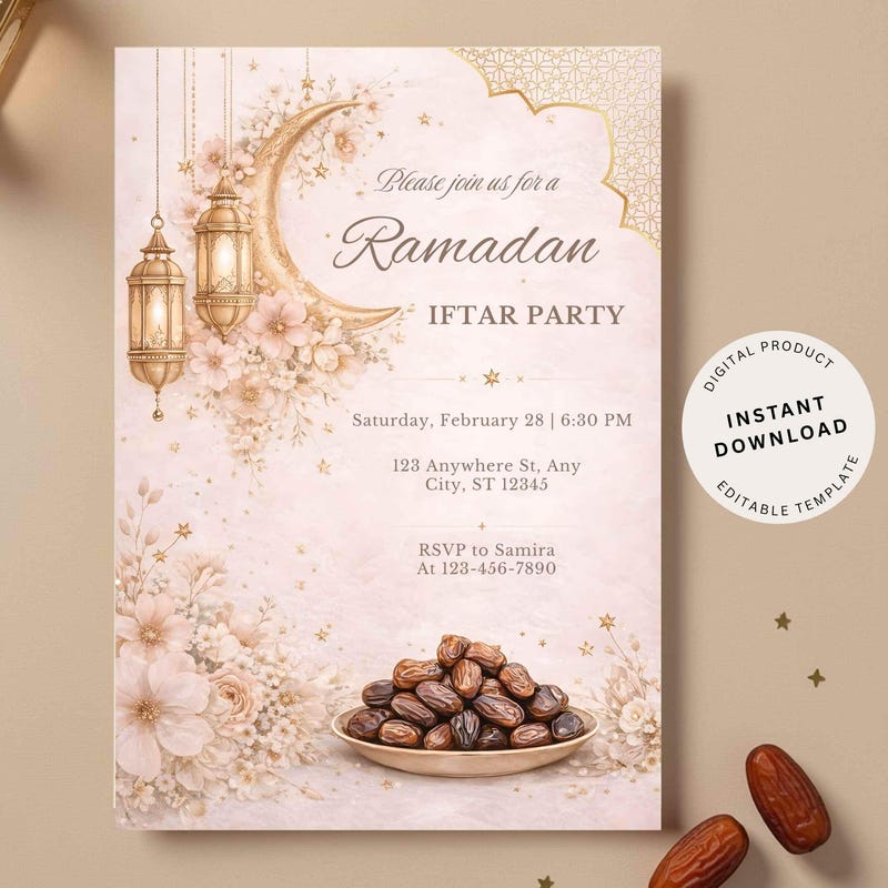 Islamic Iftar Invitation - Etsy UK