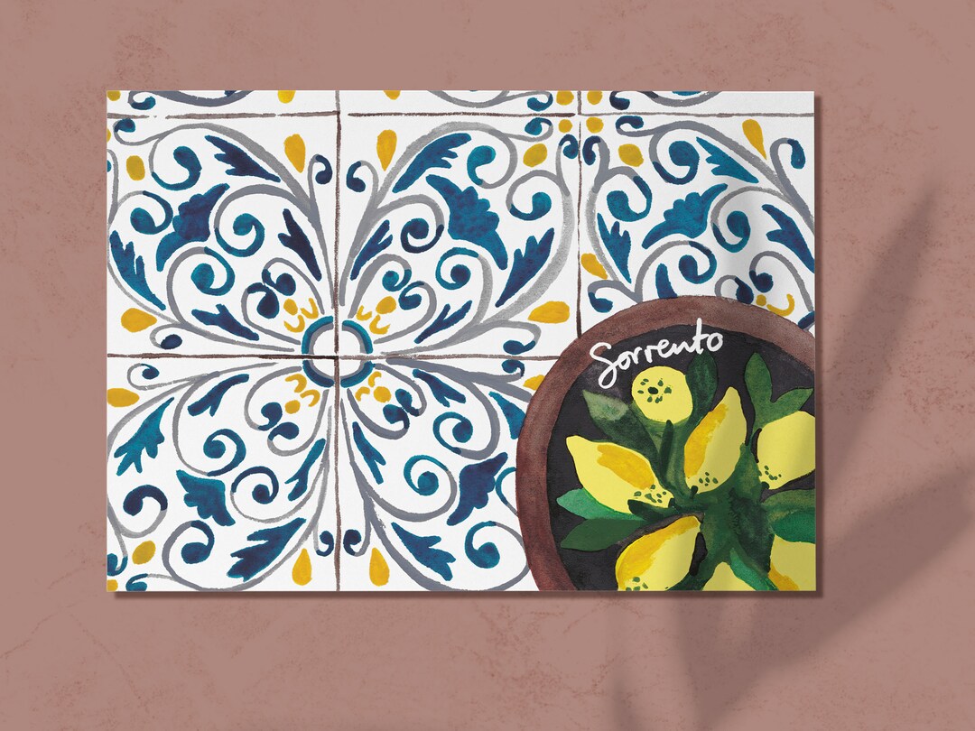 Sorrento Italy Italia Lemons Postcard - Etsy
