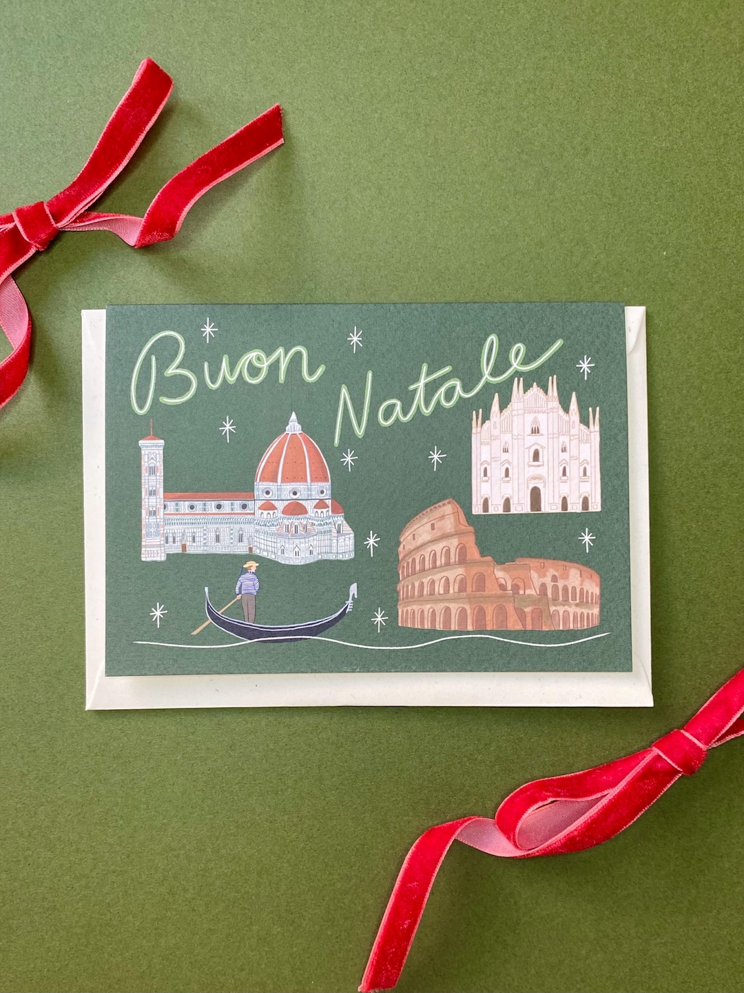 Merry Christmas Italian Cities Christmas Card Single or Pack - Etsy UK