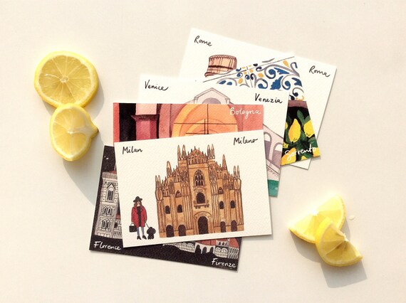 Italian cities individual postcards | Etsy