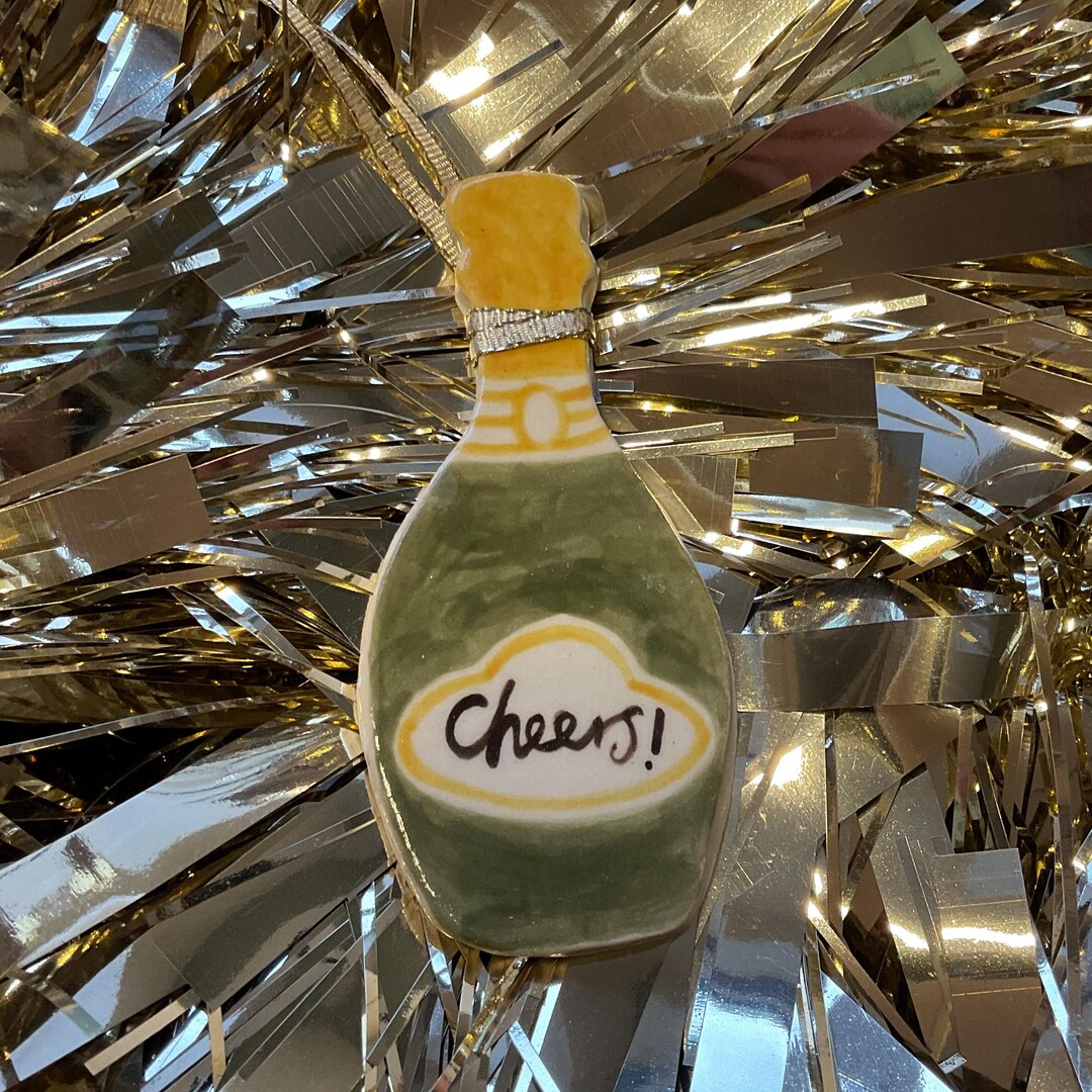 Prosecco Bottle Cheers! Hanging Ornament - Etsy