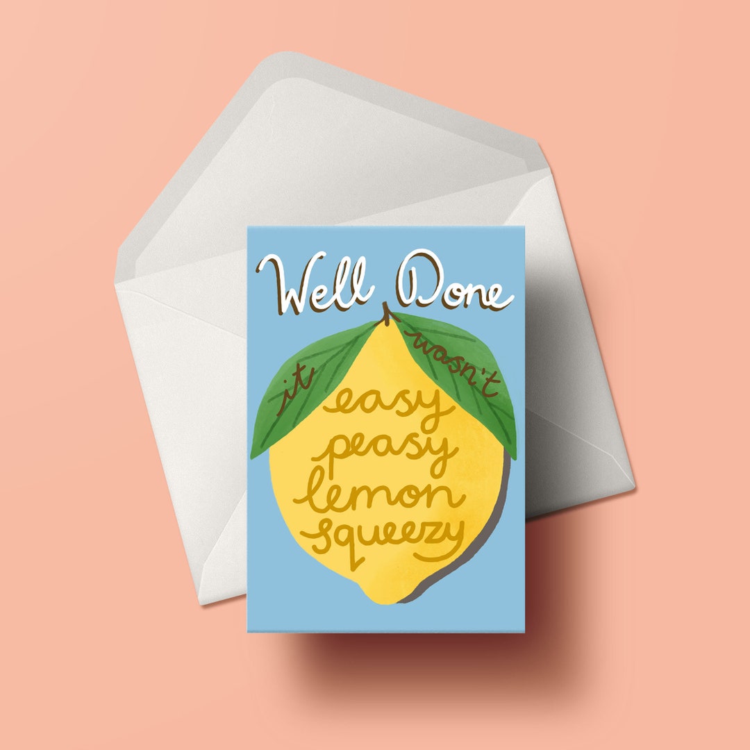 Well Done Lemon Greeting Card - Etsy