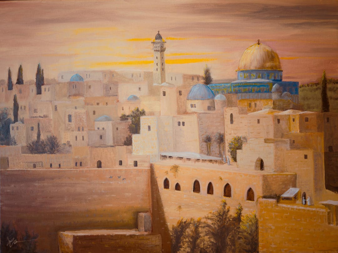 Golden Light Over Jerusalem – Original Oil on Canvas - Etsy
