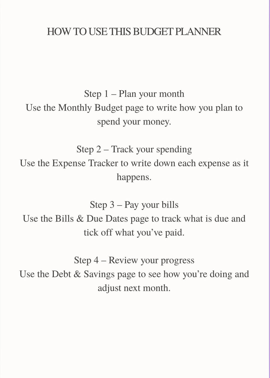 Simple ADHD Budget Planner Printable | Monthly Budget, Expense & Bills ...