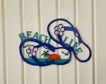 Life is Better in Flip Flops Metal Wall Hang | Etsy
