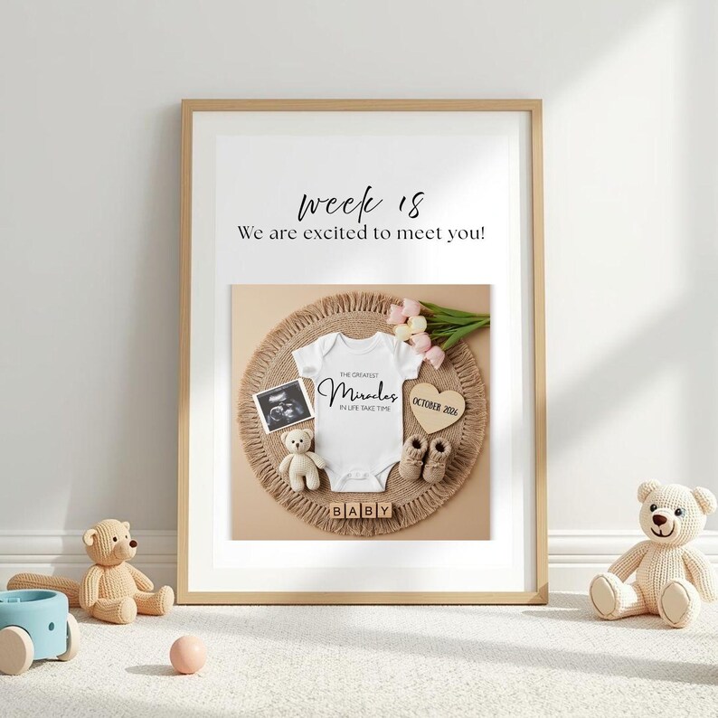 Miracle Baby Announcement: Gender Neutral Pregnancy Reveal, Editable ...
