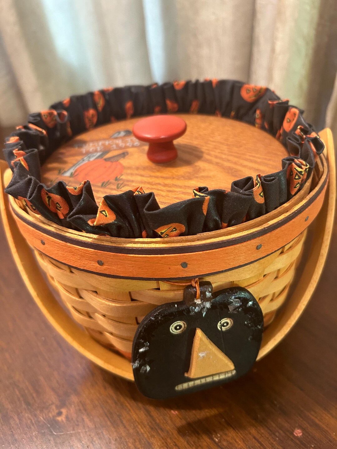 Longaberger Basket Small Pumpkin With Liner, Primitive Tie On ...