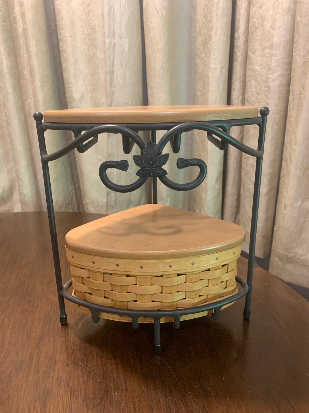 Longaberger Foundry Wrought Iron Corner Stand 1 Small Corner Basket, 1 ...