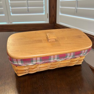Longaberger Envelope Basket With Woodcrafts Lid, Vibrant Orchard Park ...