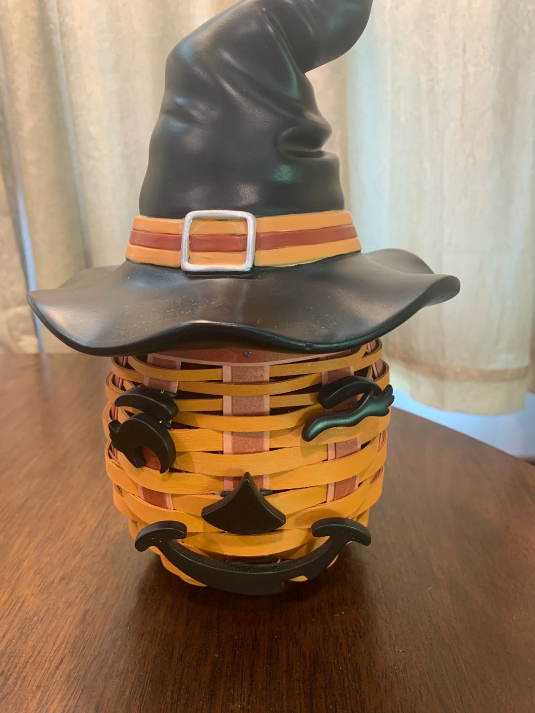 Longaberger Winky Witch Kin Basket With Longaberger Resin Witch Hat ...