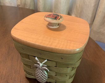 Longaberger Teaspoon Basket Traditional Red Liner, Plastic Protector ...