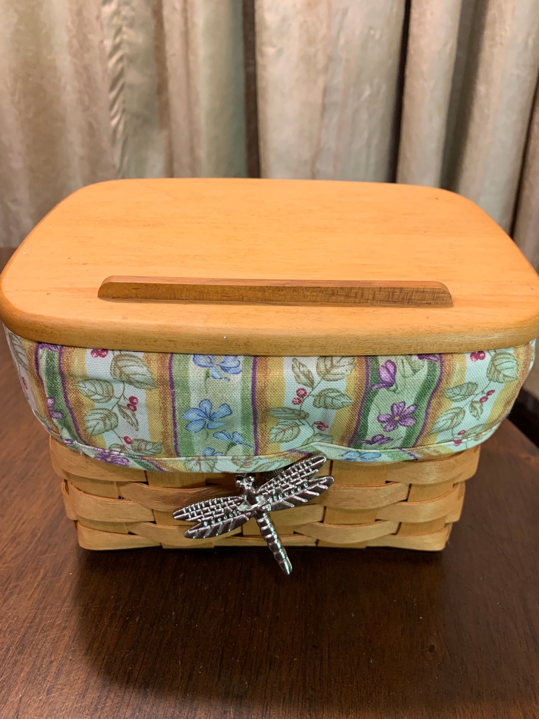 Longaberger Lg Recipe Basket With Longaberger Woodcrafts Lid, Dragonfly ...