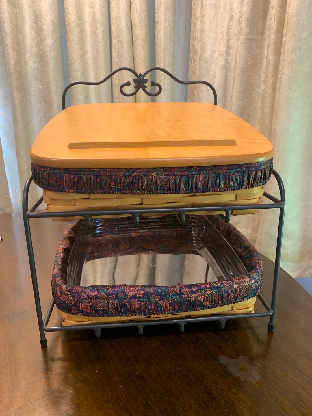 Longaberger Paper Tray Iron Rack 1 Tapered and 1 Regular Paper Tray ...