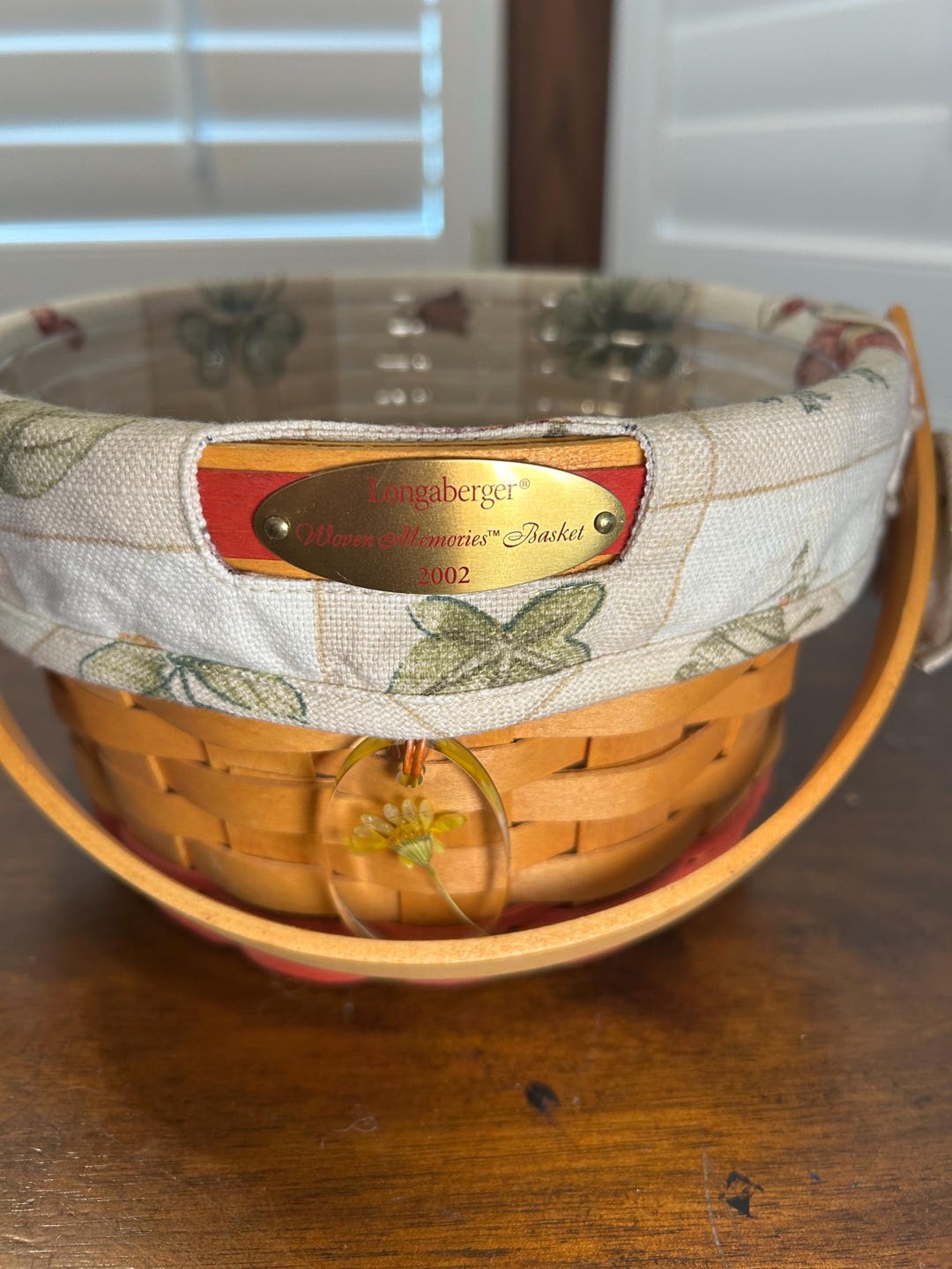 Longaberger Woven Memories Basket 2002: Homestead Botanical Liner ...