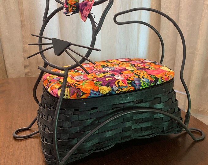 Longaberger Cat Wrought Iron Ironworks Halloween With New Liner, Black ...