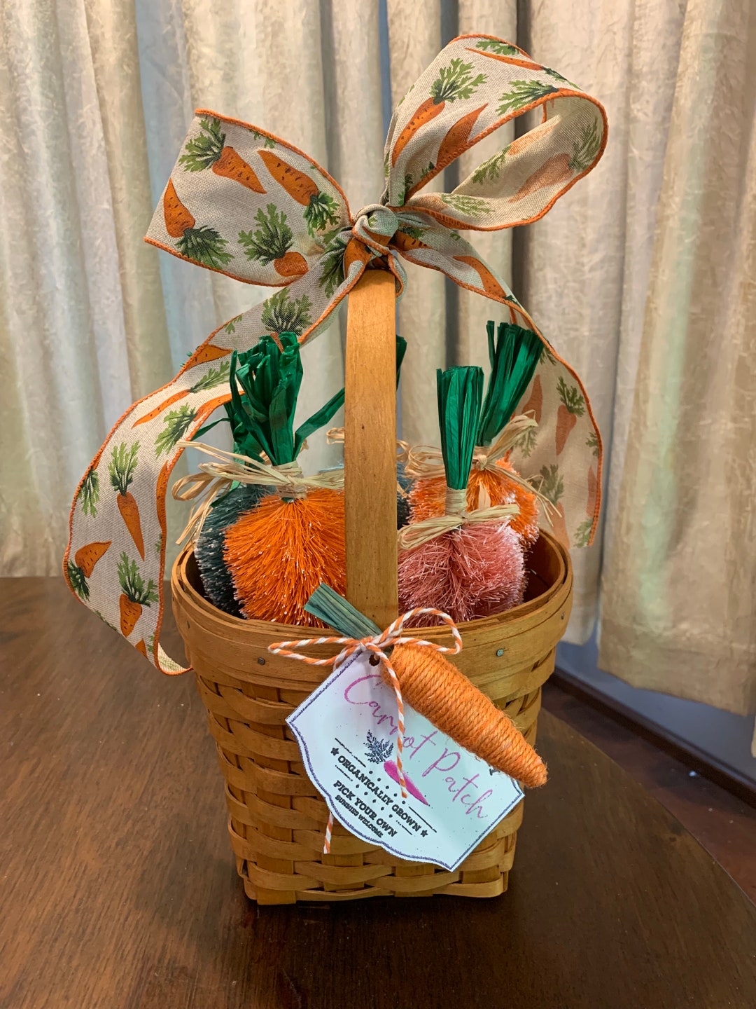 Longberger Medium Measuring Basket 8x6 With 5 Bottlebrush Carrots ...