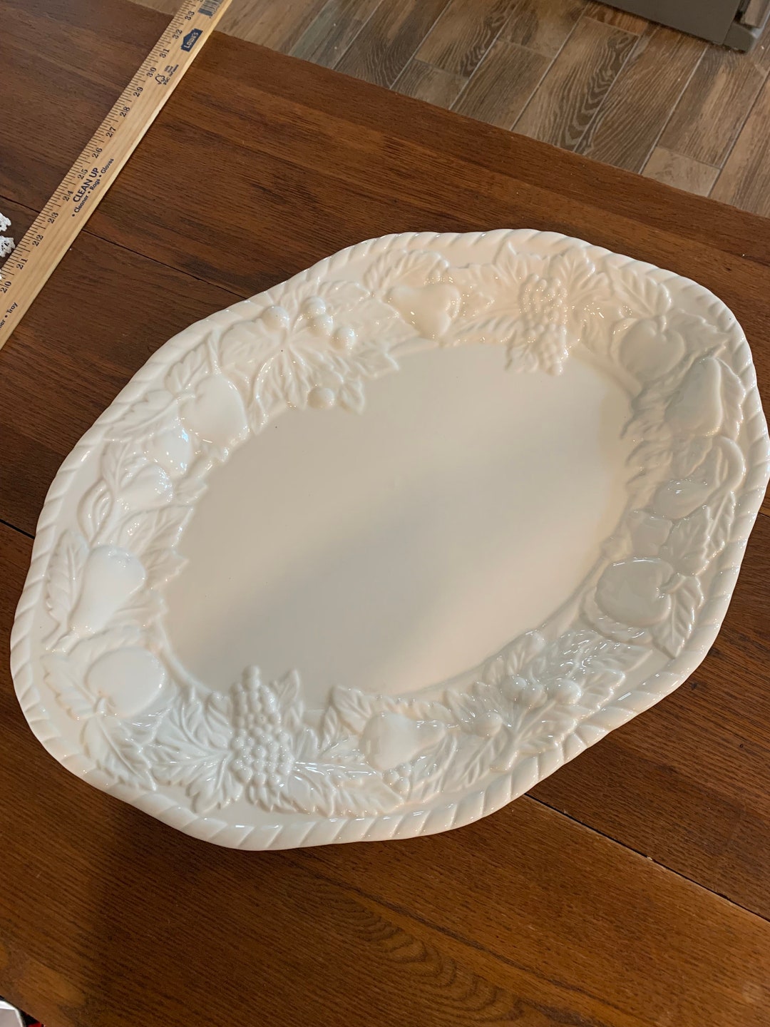 Vintage Large Oneida Ironstone Fruit Impressions Turkey Ham Platter ...