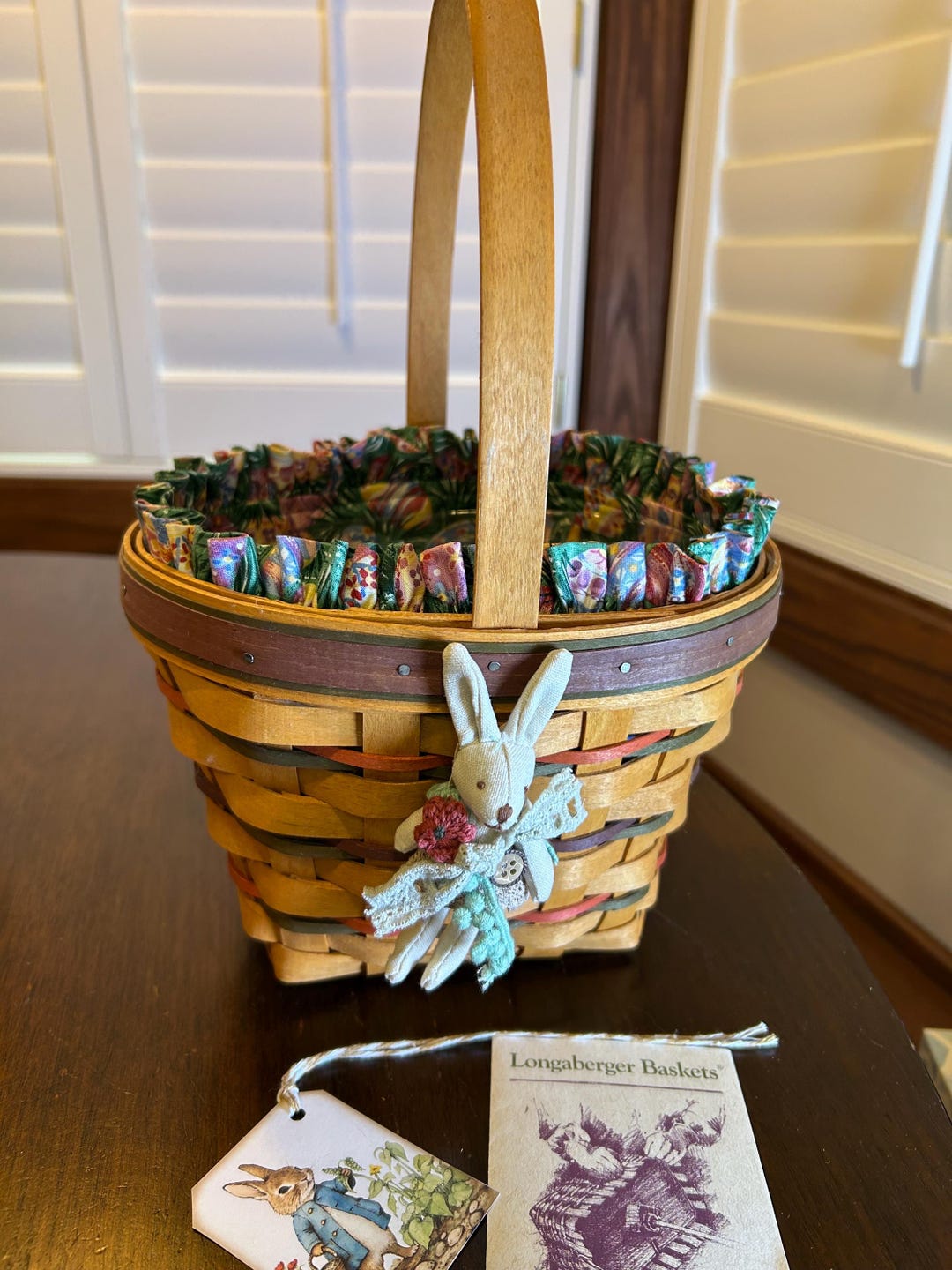 Longaberger Large Easter Basket Combo With Easter Egg Liner, Easter ...