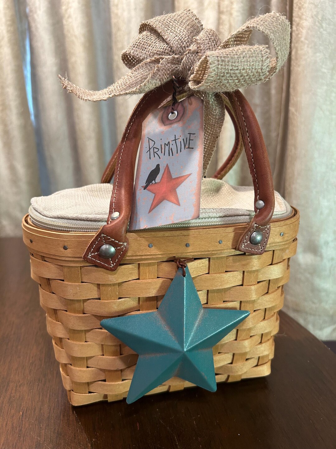 Longaberger Small Boardwalk Basket Purse With Oatmeal Liner, Plastic ...