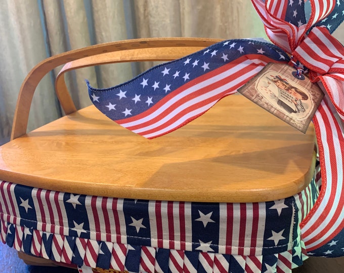 Longaberger All American Pie Basket With Liner, Ceramic Pie Tie On ...
