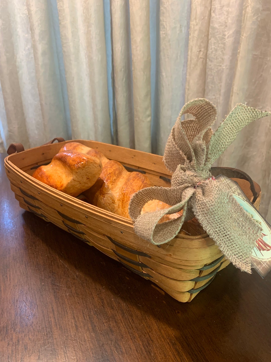 Longaberger Large Bread Bakery Heartland Basket Blue Weaves EUC - Etsy