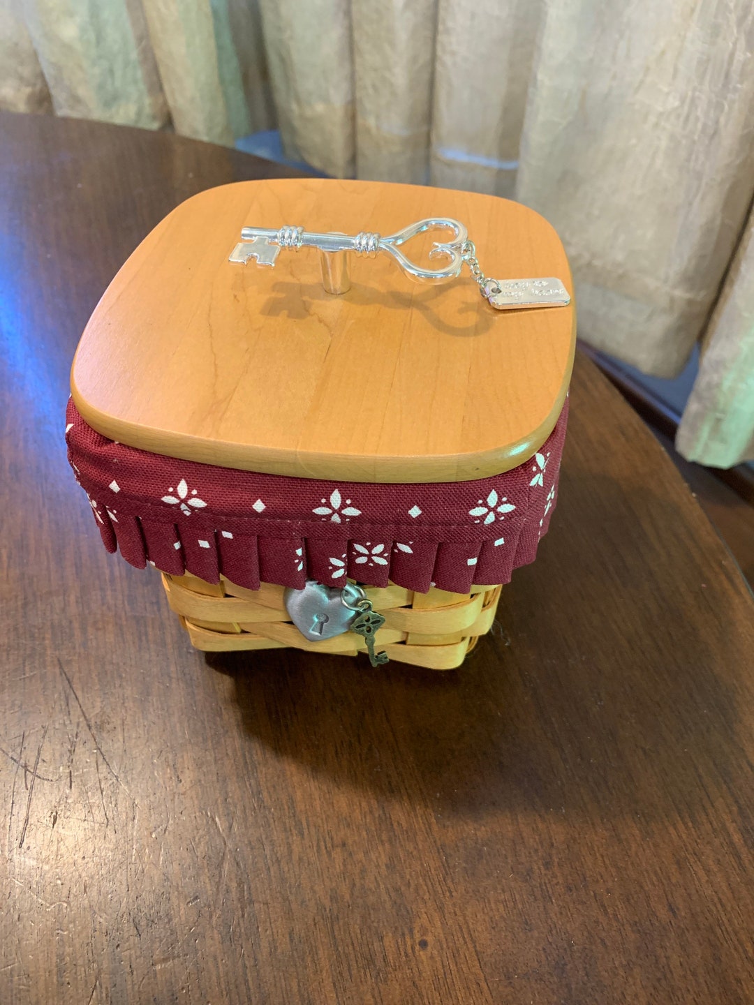 Longaberger Teaspoon Basket Traditional Red Liner, Plastic Protector ...