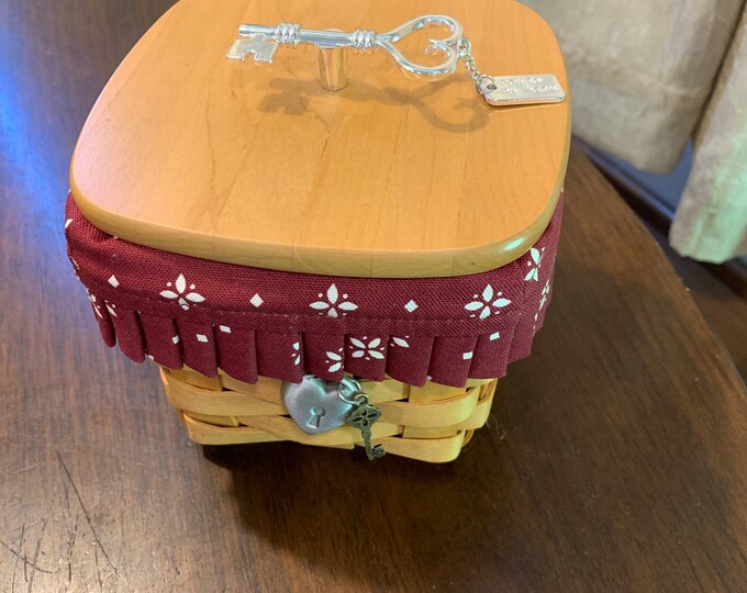 Longaberger Teaspoon Basket Traditional Red Liner, Plastic Protector ...