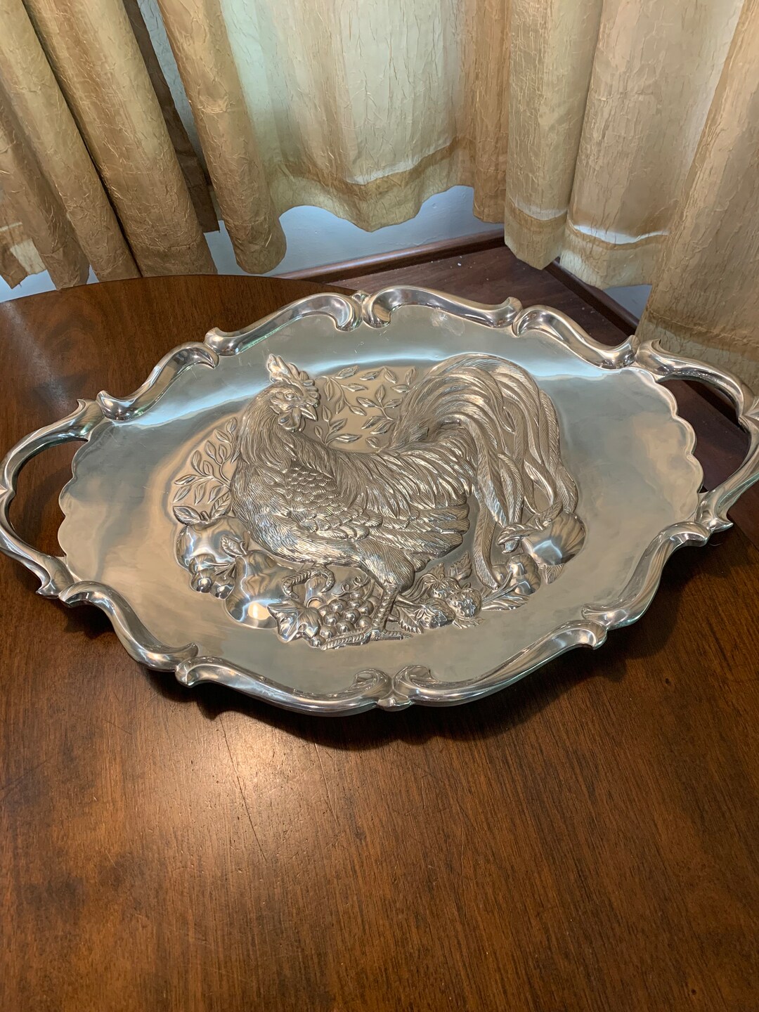 Lenox Extra Large Rooster Pewter Tray Plate Platter 23x15 Very - Etsy