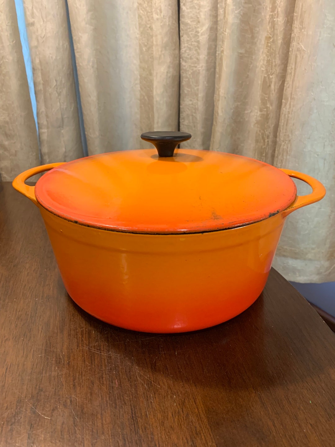 Cousances 26 5.5 Quarts Dutch Oven Lidded Pot France Le Creuset Orange ...