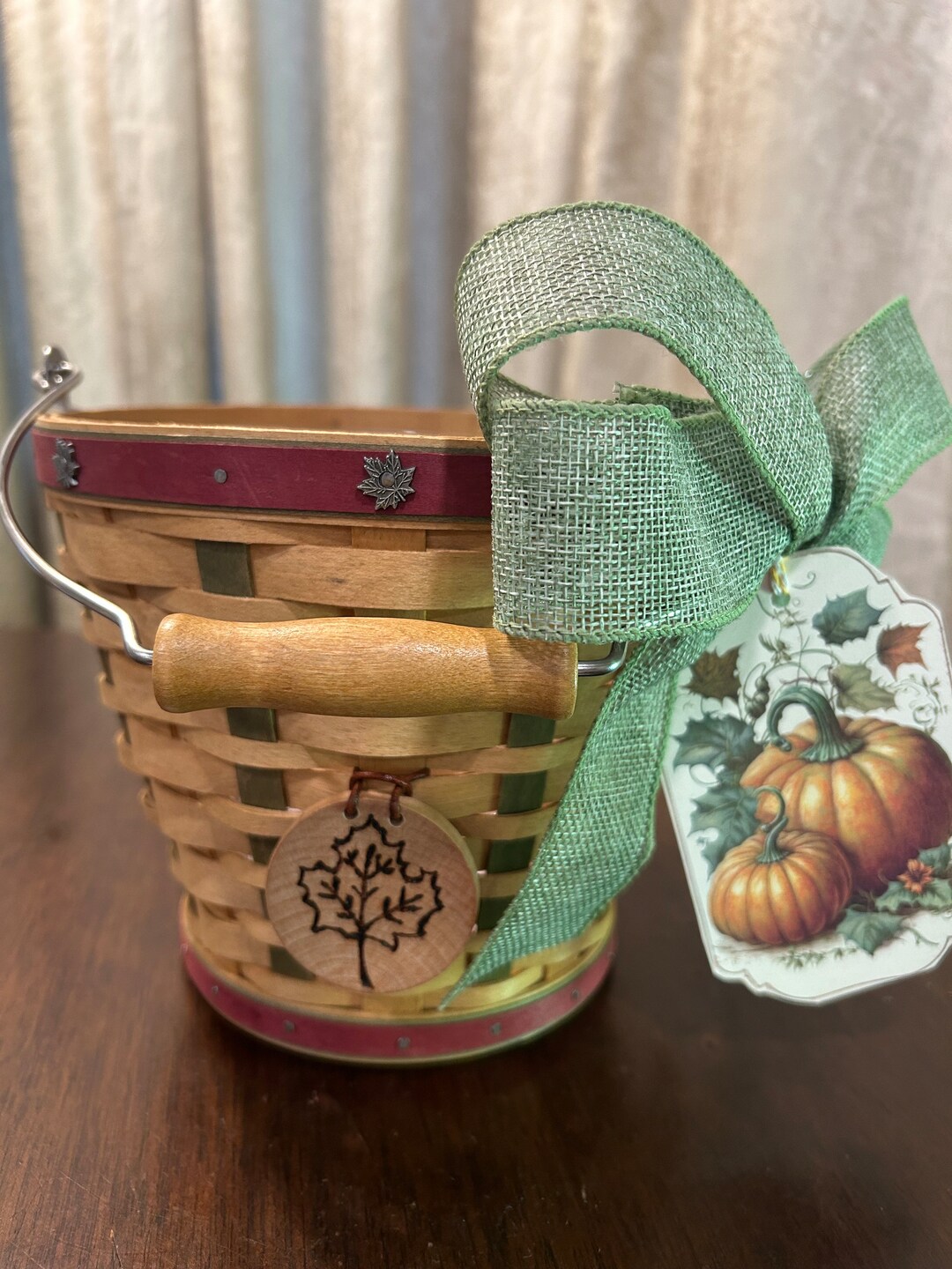 Longaberger Heritage Days 2003 Basket Pail Bucket Maple Leaf Tacks ...