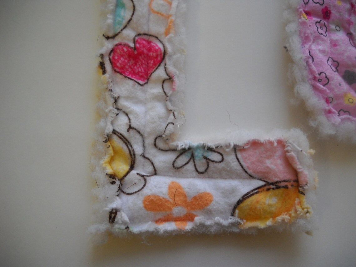 Set of 5 Custom Made Fabric Letter Name - Etsy